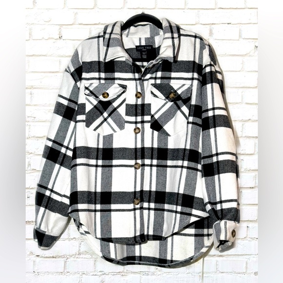 Love Tree | Jackets & Coats | Love Tree Shirt Jacket Shacket White ...